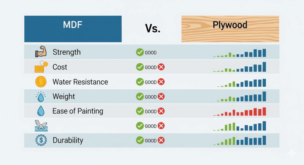 MDF vs Plywood: Strength, Cost & Durability Guide - Elegante Interiors